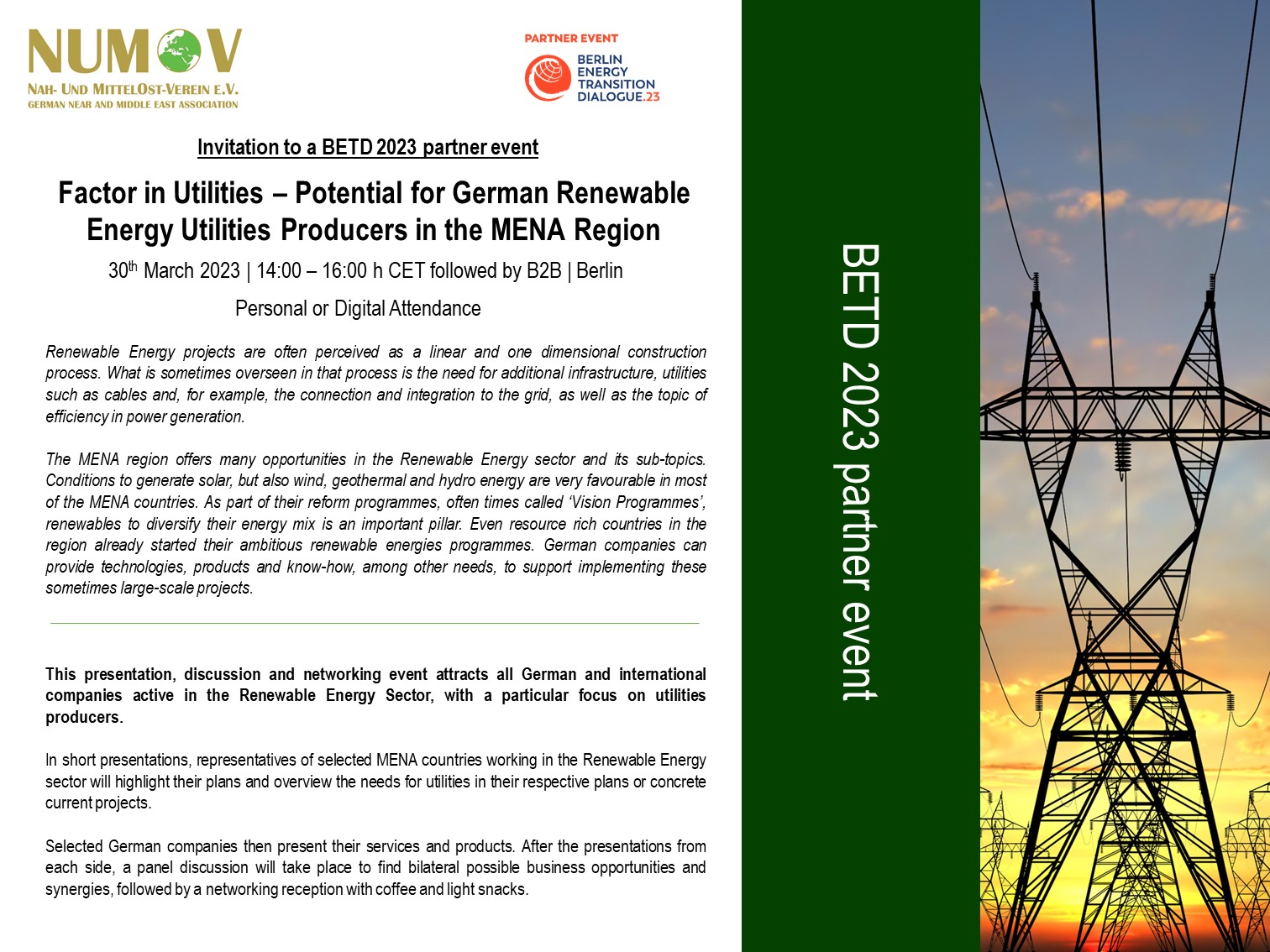 Factor in Utilities – BETD 2023 partner event - NUMOV / Nah- und ...
