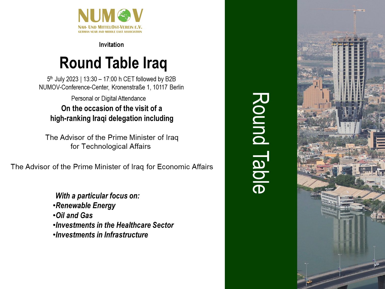 Round Table Iraq 5th July 2023 - NUMOV / Nah- und Mittelost Verein e.V.